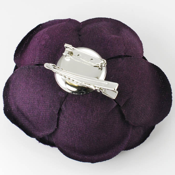 Purple Fabric Flower Brooch
