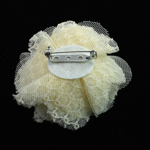 Cream Lace Flower Pin