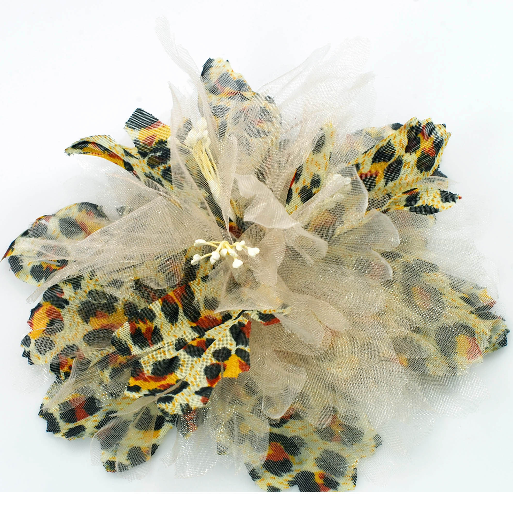 Organza Leopard Flower Pin
